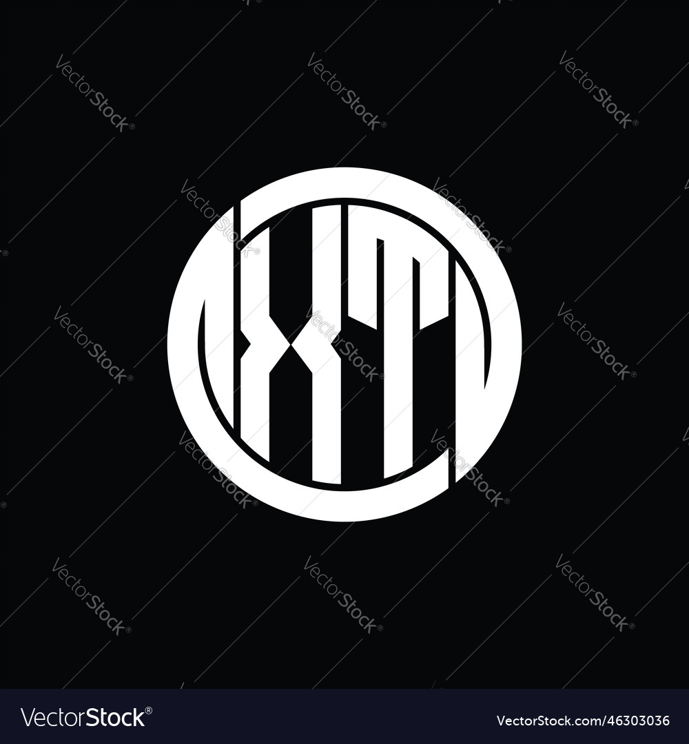 Xt logo monogram shield inside circle shape Vector Image
