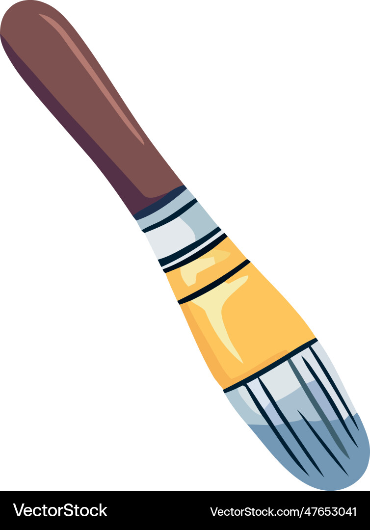 Artists paintbrush cartoon icon isolated Vector Image