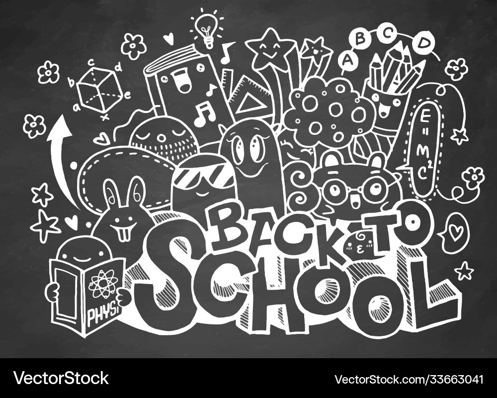 Back to school monster doodle for your design Vector Image