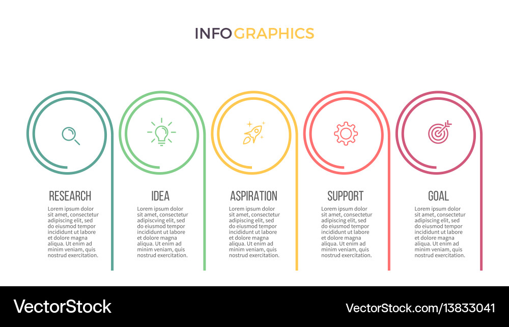 Business infographics presentation with 5 options Vector Image