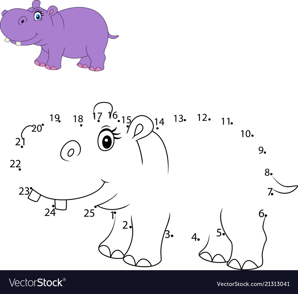 Connect the number to draw animal educational Vector Image