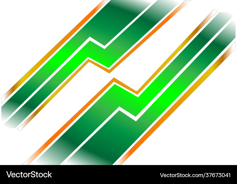 Green and gold abstract line art Royalty Free Vector Image