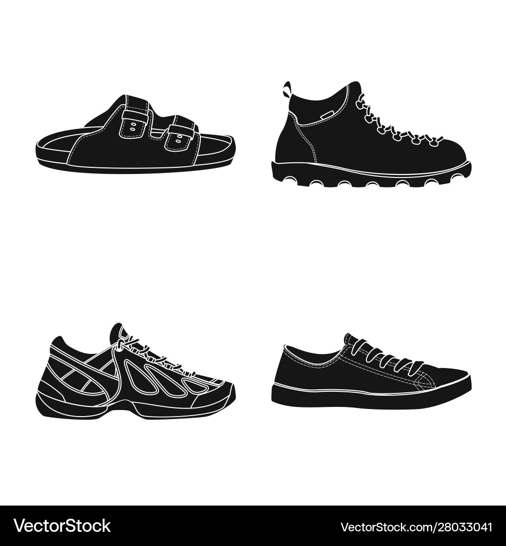Isolated object shoe and footwear icon set Vector Image