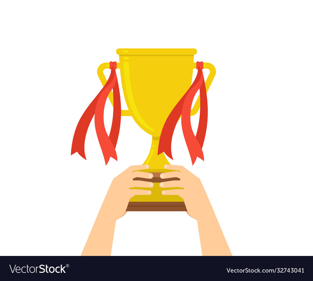 Lifting trophy Royalty Free Vector Image - VectorStock