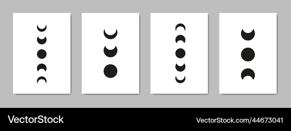 Modern minimalist art backgrounds with moon phases