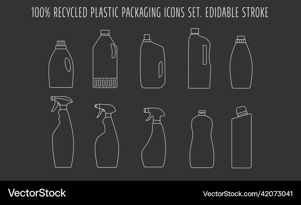 Recycle cleaning bottle and garbage recycling icon