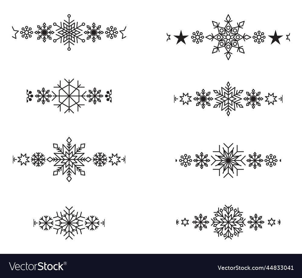 Snowflake border element winter Royalty Free Vector Image