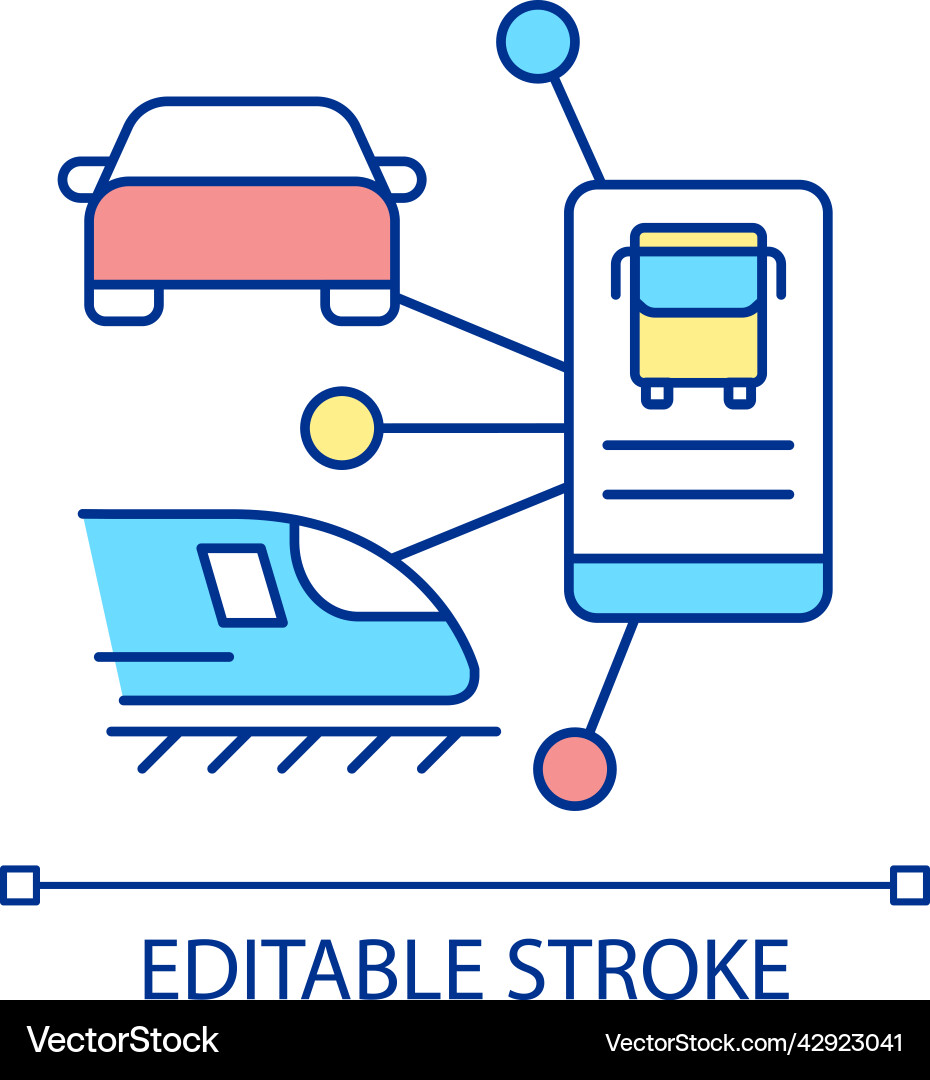 Transport service application rgb color icon Vector Image
