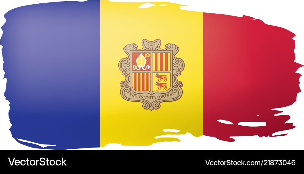 Andora flag on a white Royalty Free Vector Image