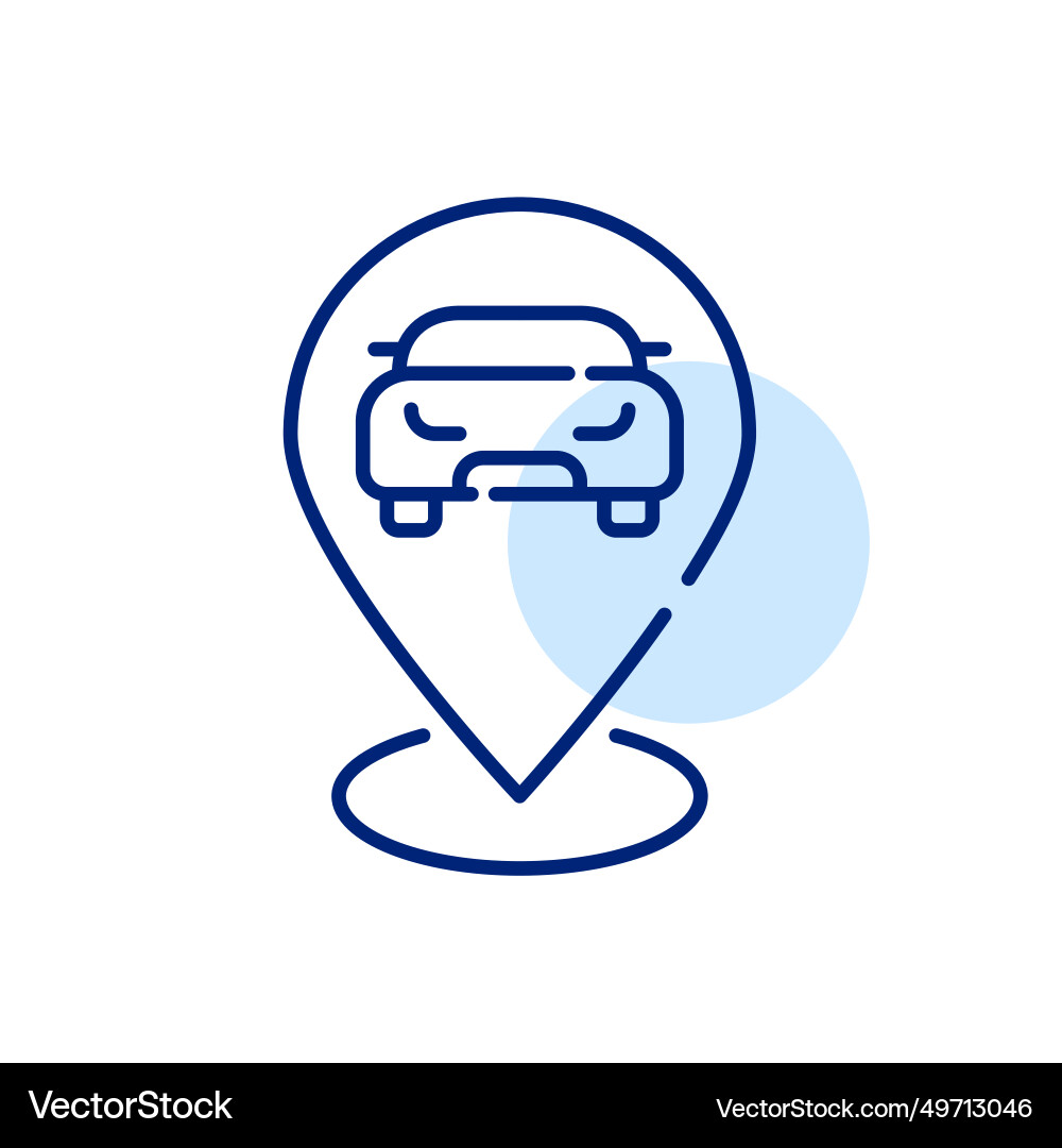Car in map pointer pictogram car rental and Vector Image