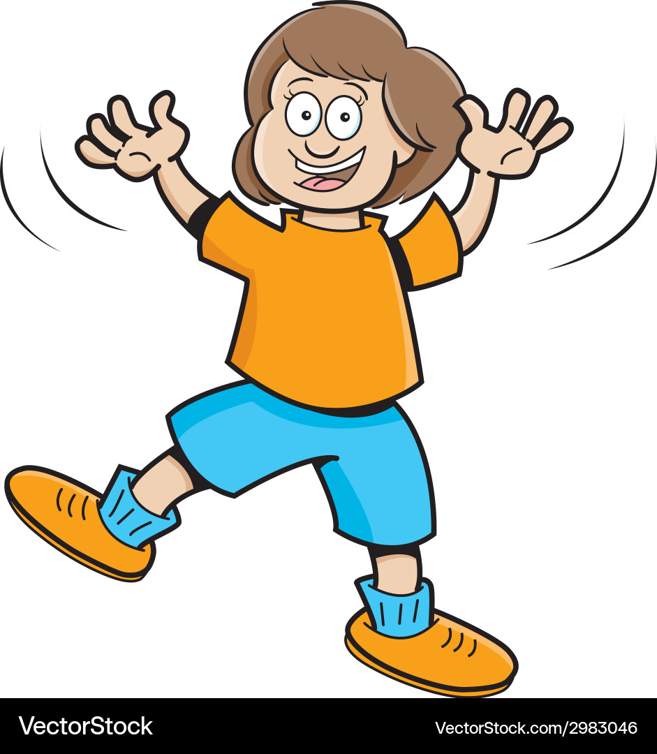 Cartoon jumping girl Royalty Free Vector Image