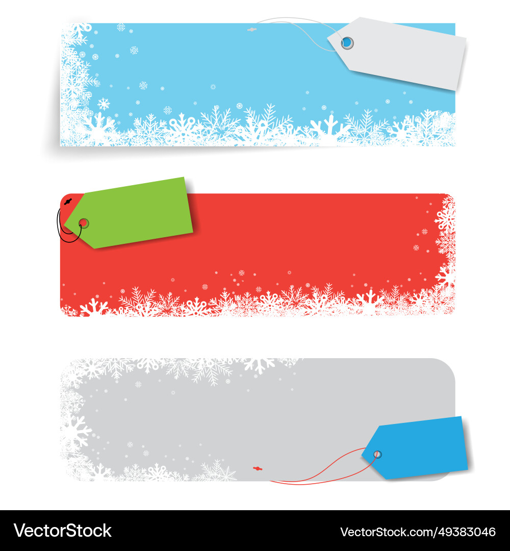 Christmas label tags banner cards set Royalty Free Vector