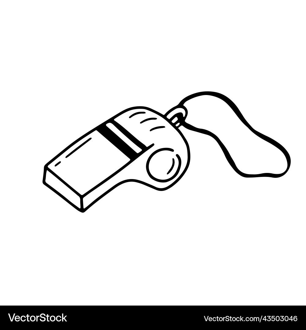 Doodle whistle icon isolated on white whistle Vector Image