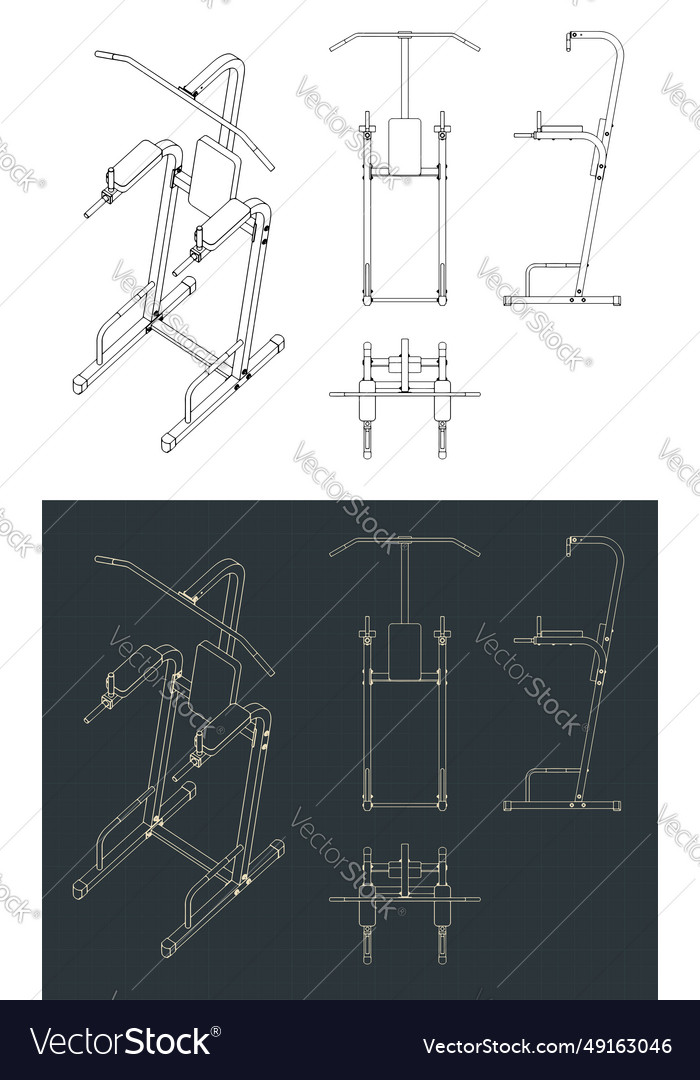 Exercise machine blueprints Royalty Free Vector Image