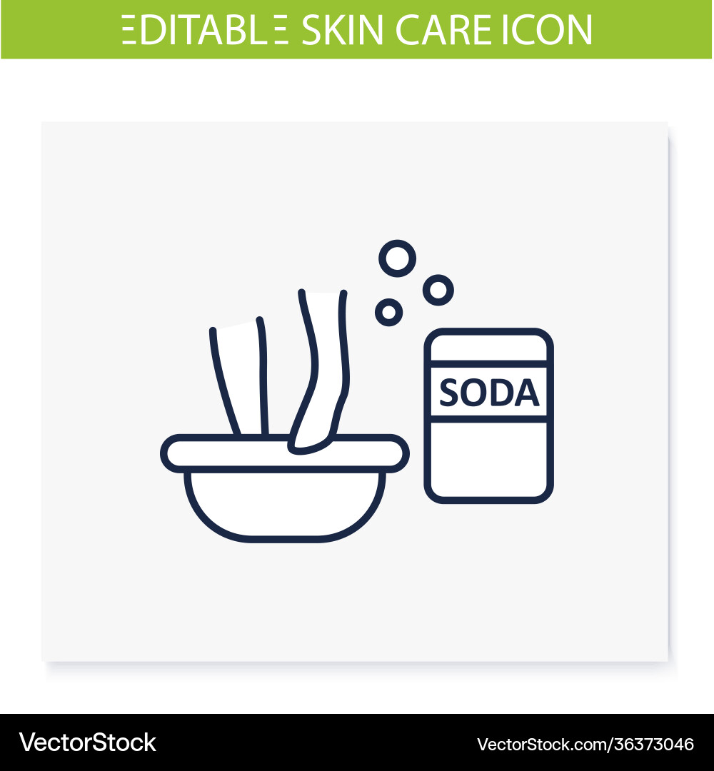 Exfoliating foot soak line icon Royalty Free Vector Image