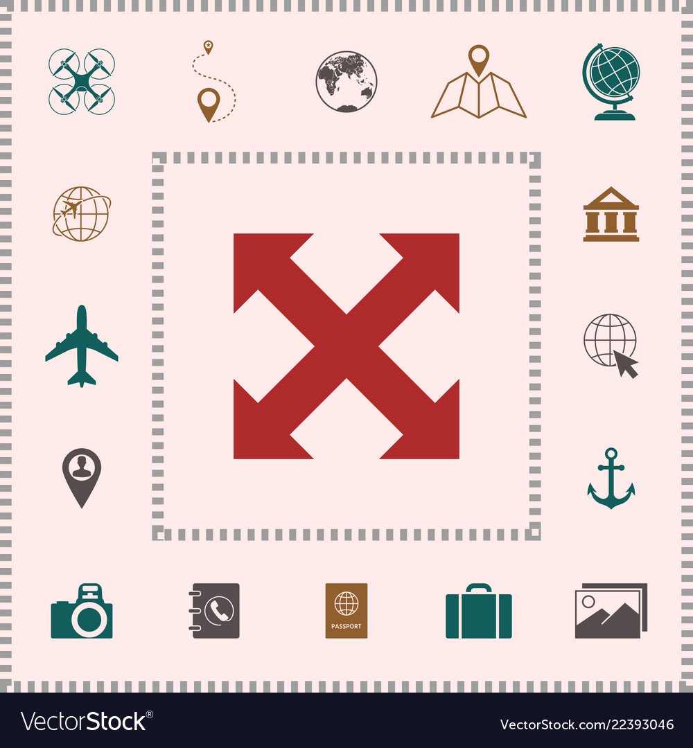 Extend resize enlarge icon elements for your Vector Image