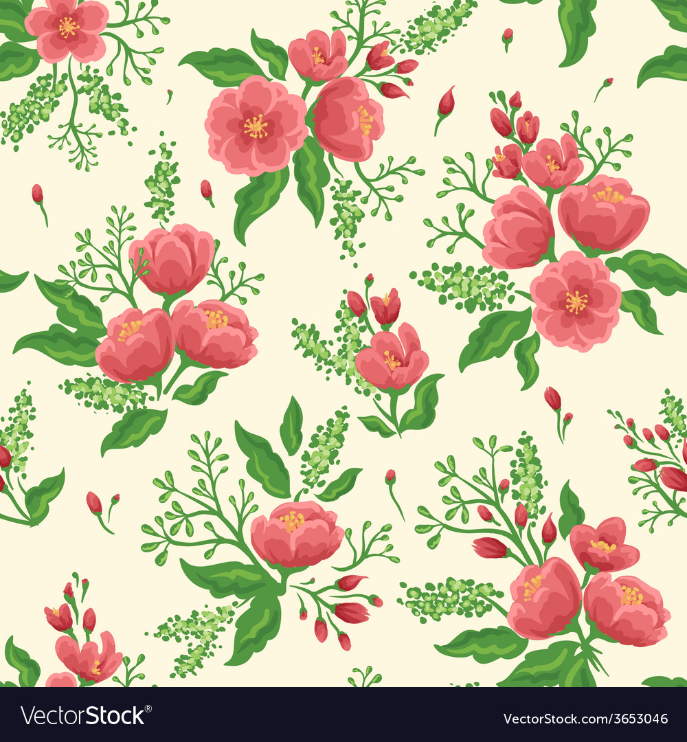 Floral seamless patterns Royalty Free Vector Image