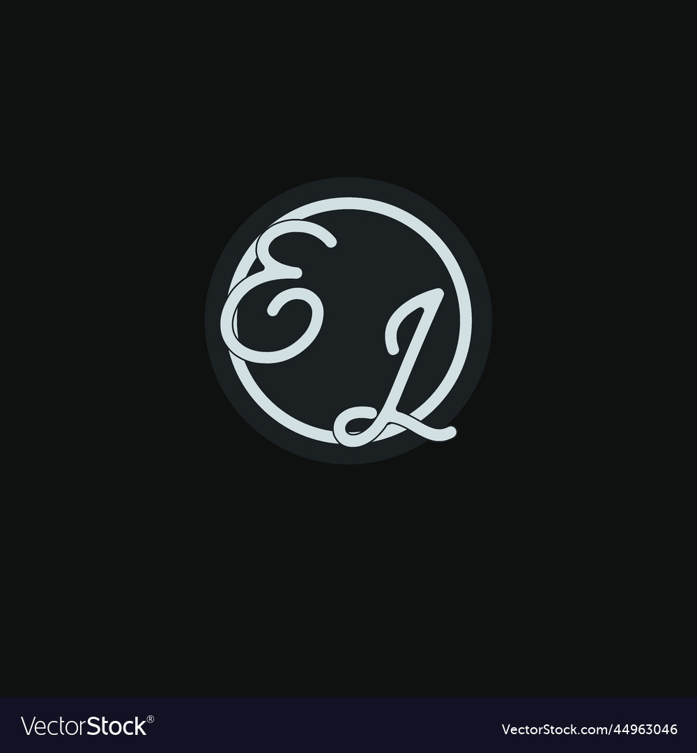 Initials el logo monogram with simple circle line Vector Image