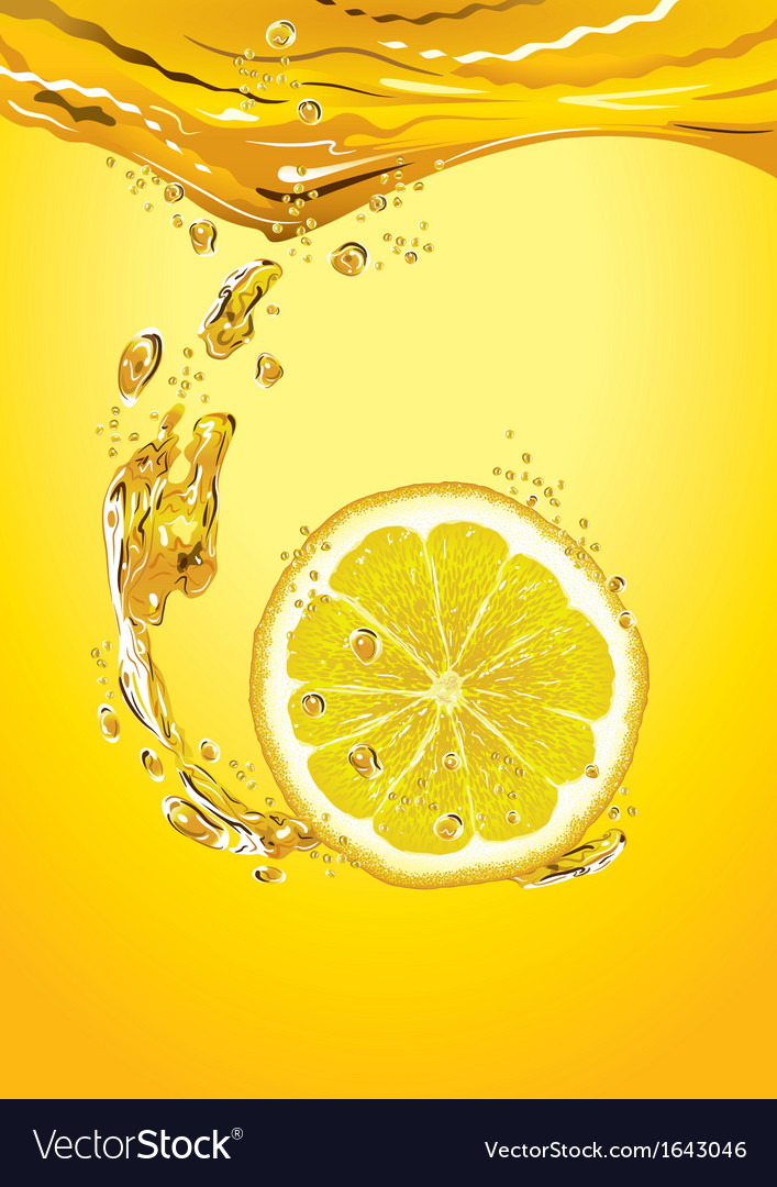 Lemon Slice With Bubbles Royalty Free Vector Image