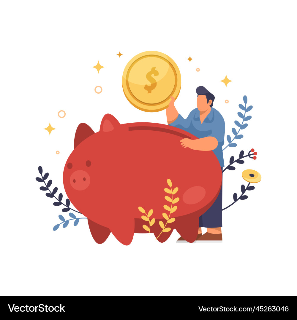 Money savings or funds accumulating Royalty Free Vector