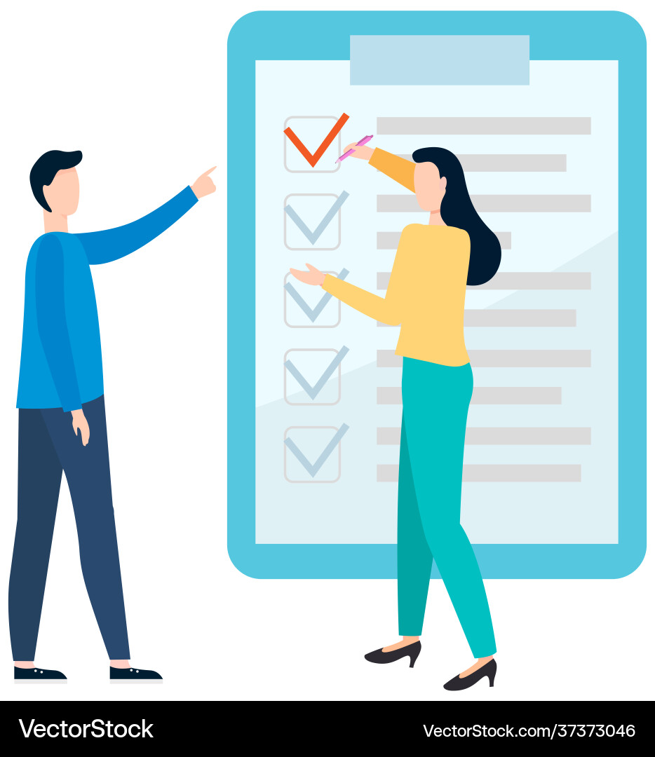 People fill out questionnaire colleagues Vector Image