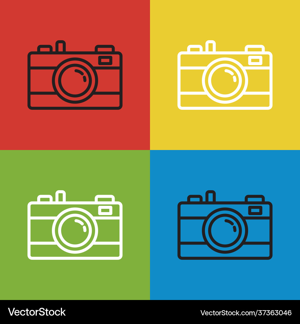 Photo camera icon isolated on color background Vector Image