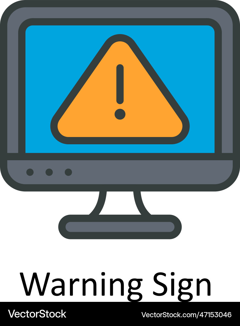 Warning sign fill outline icon design ill Vector Image
