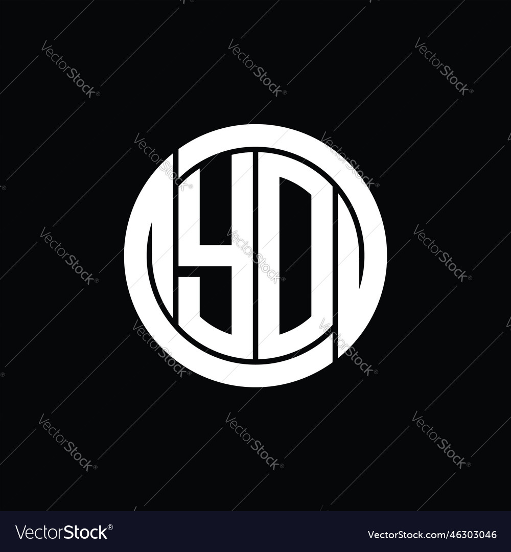 Yd logo monogram shield inside circle shape Vector Image