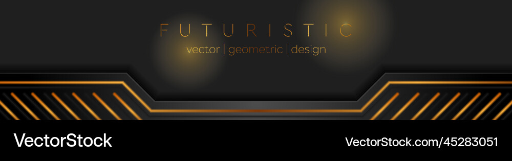 Black and golden abstract technical banner design Vector Image
