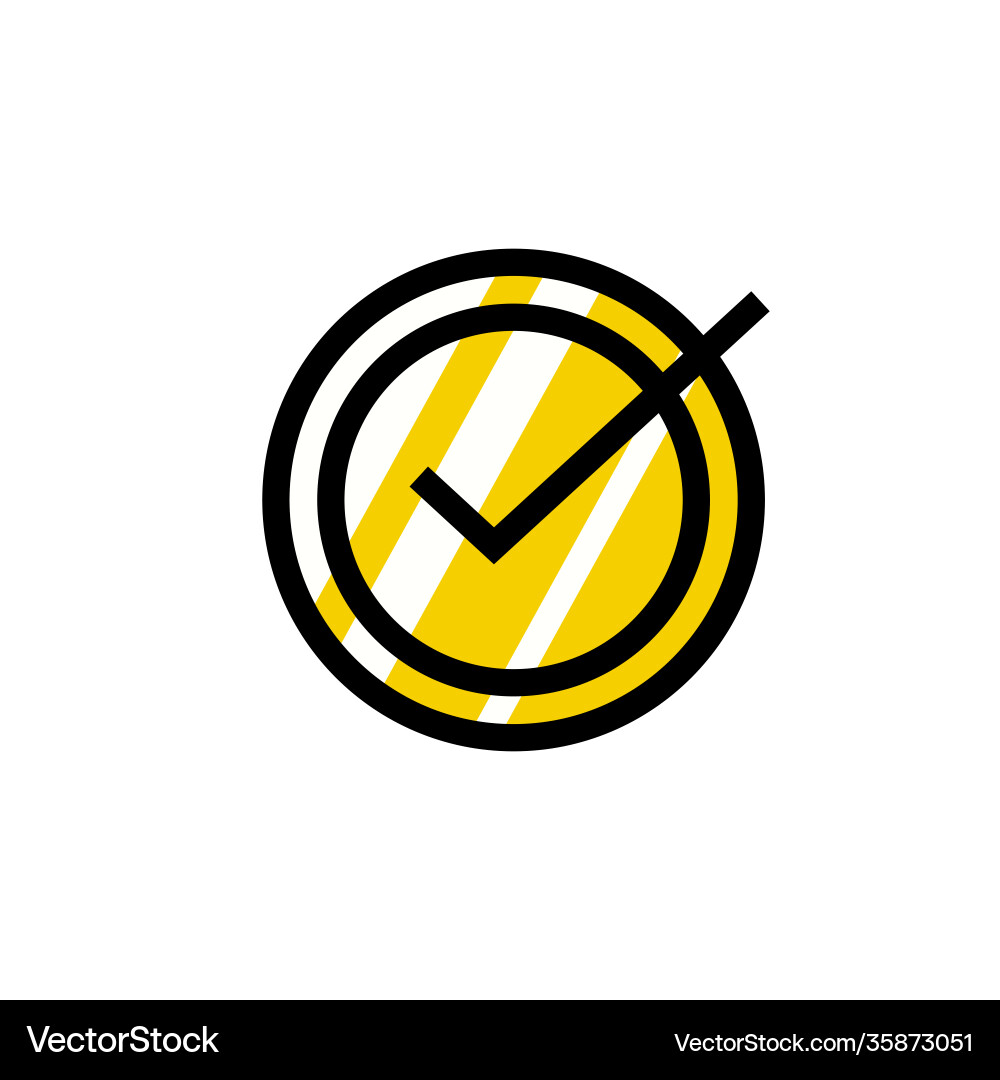 Coin money check logo icon Royalty Free Vector Image