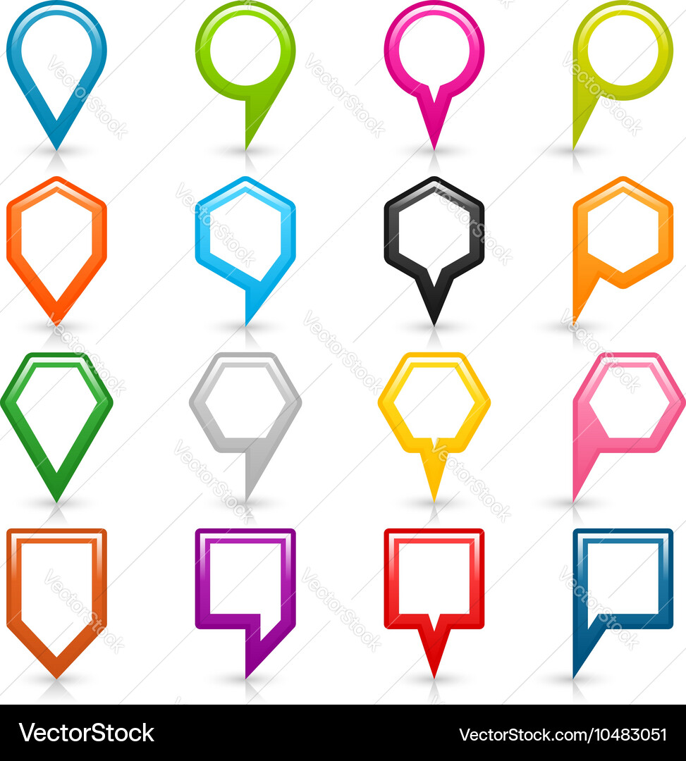 Color map pin sign location icon with shadow Vector Image