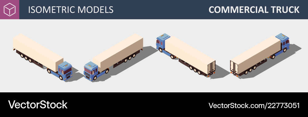 Commercial truck isometric Royalty Free Vector Image