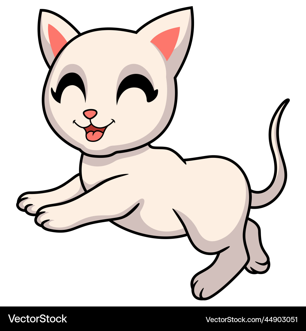 Cute khao manee cat cartoon Royalty Free Vector Image