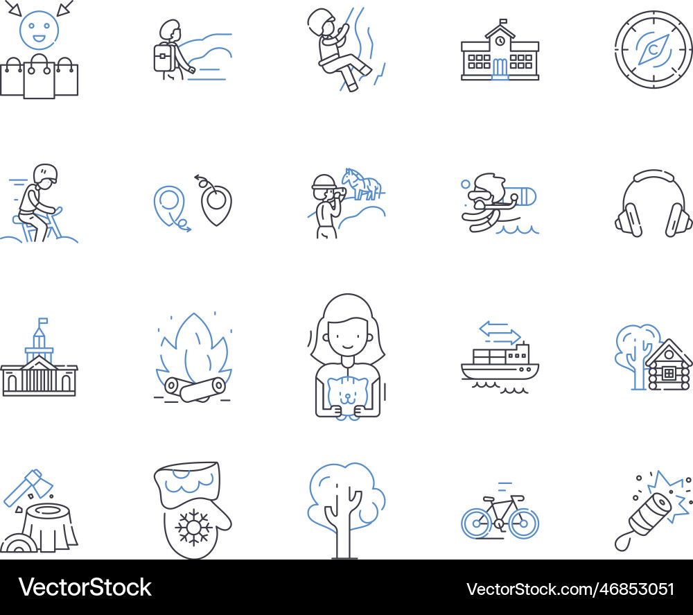 Enjoyable diversions line icons collection Vector Image