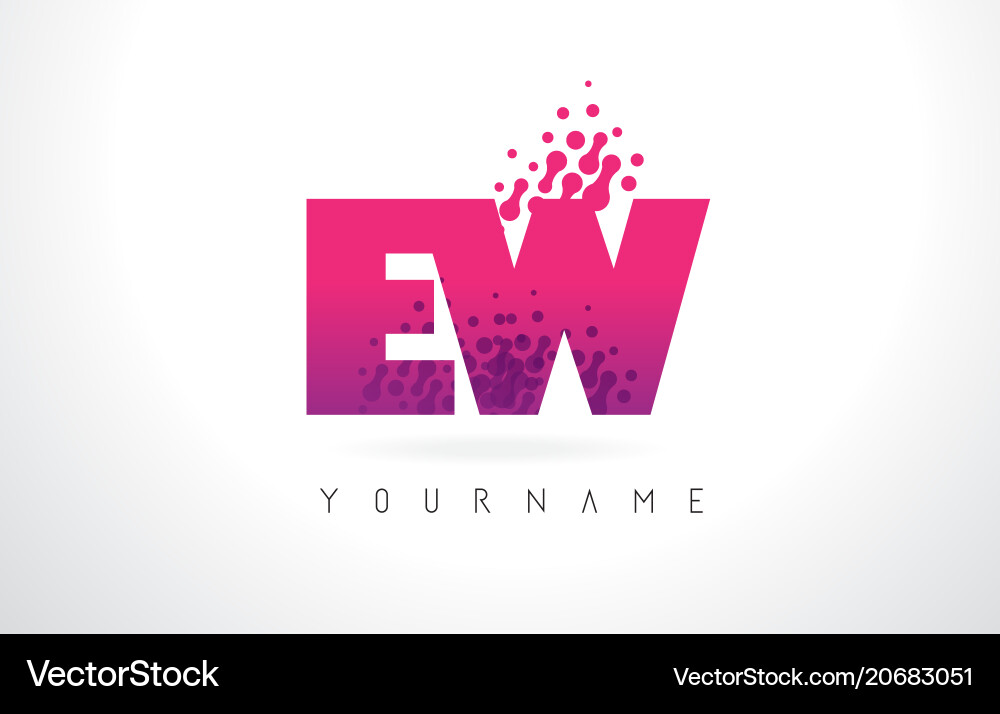 Ew e w letter logo with pink purple color Vector Image