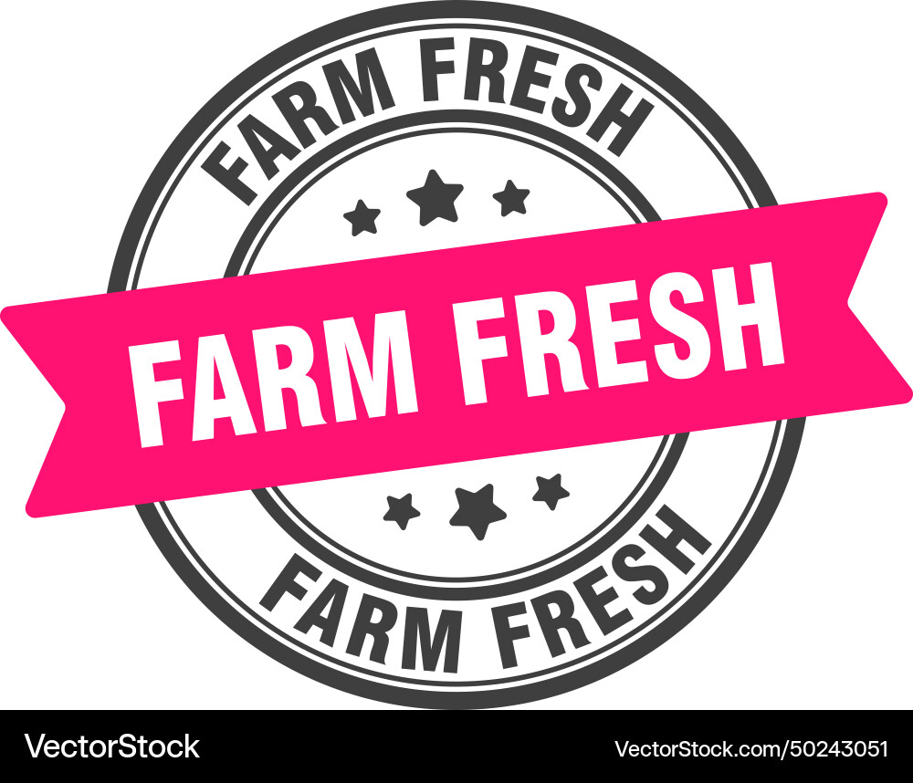 Farm fresh stamp label on transparent Royalty Free Vector
