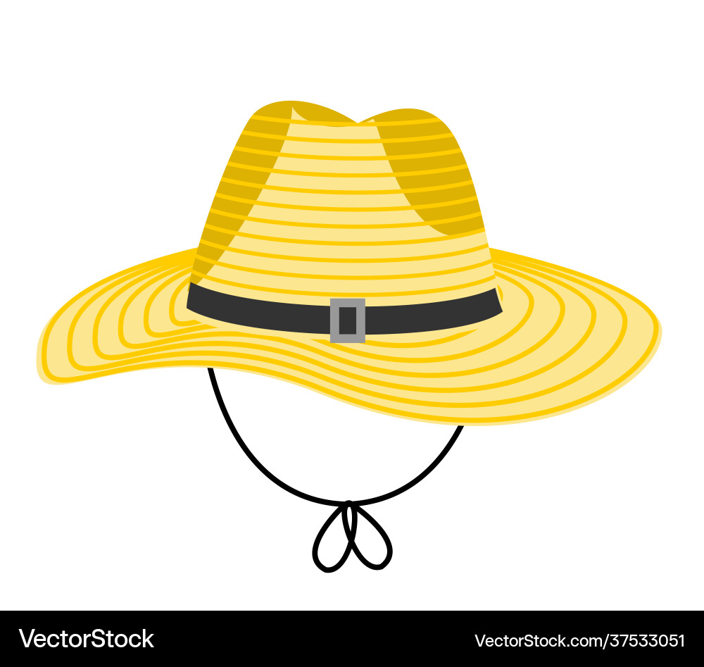 Farmer or agricultural worker straw hat Royalty Free Vector