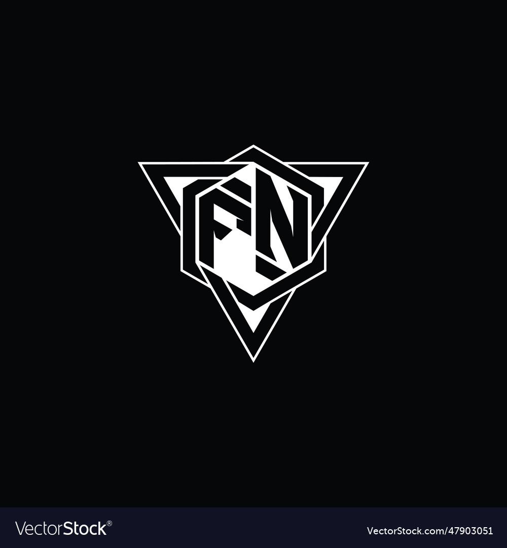 Fn letter logo monogram hexagon shape Royalty Free Vector Fn letter logo monogram hexagon shape Royalty Free Vector