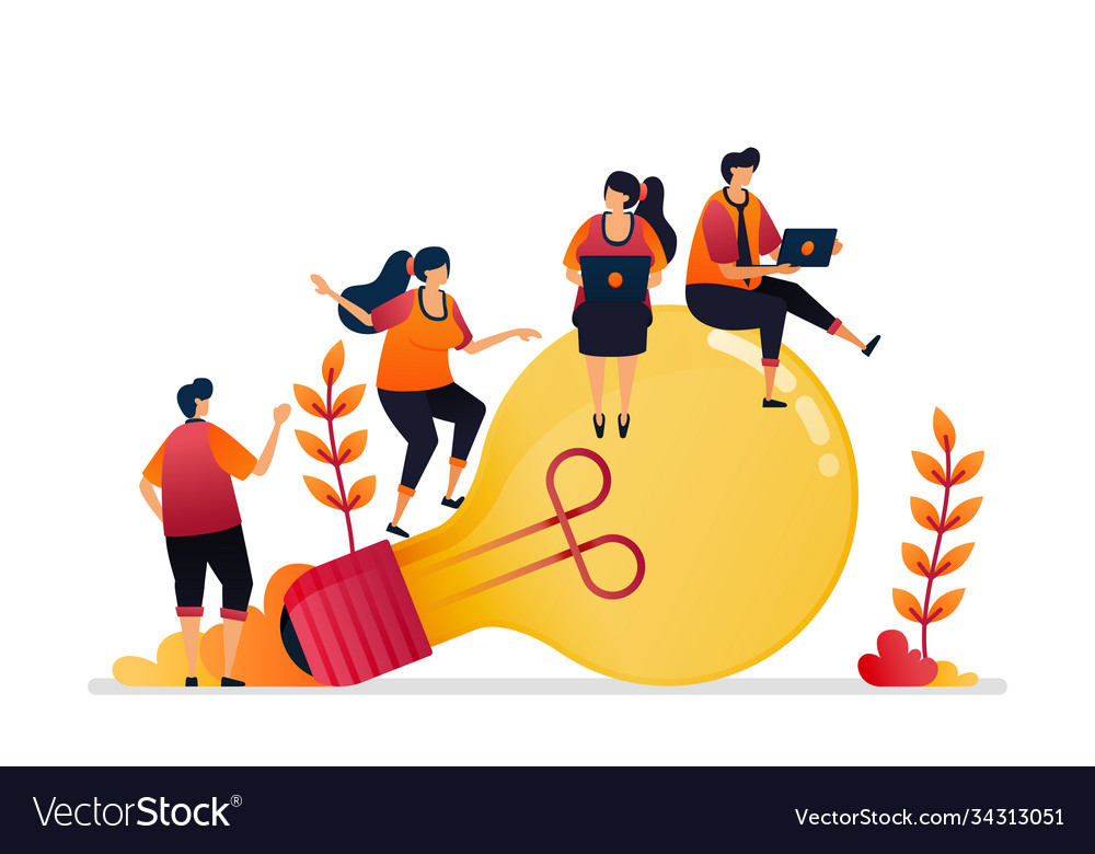 Idea and inspiration looking for problem solving Vector Image