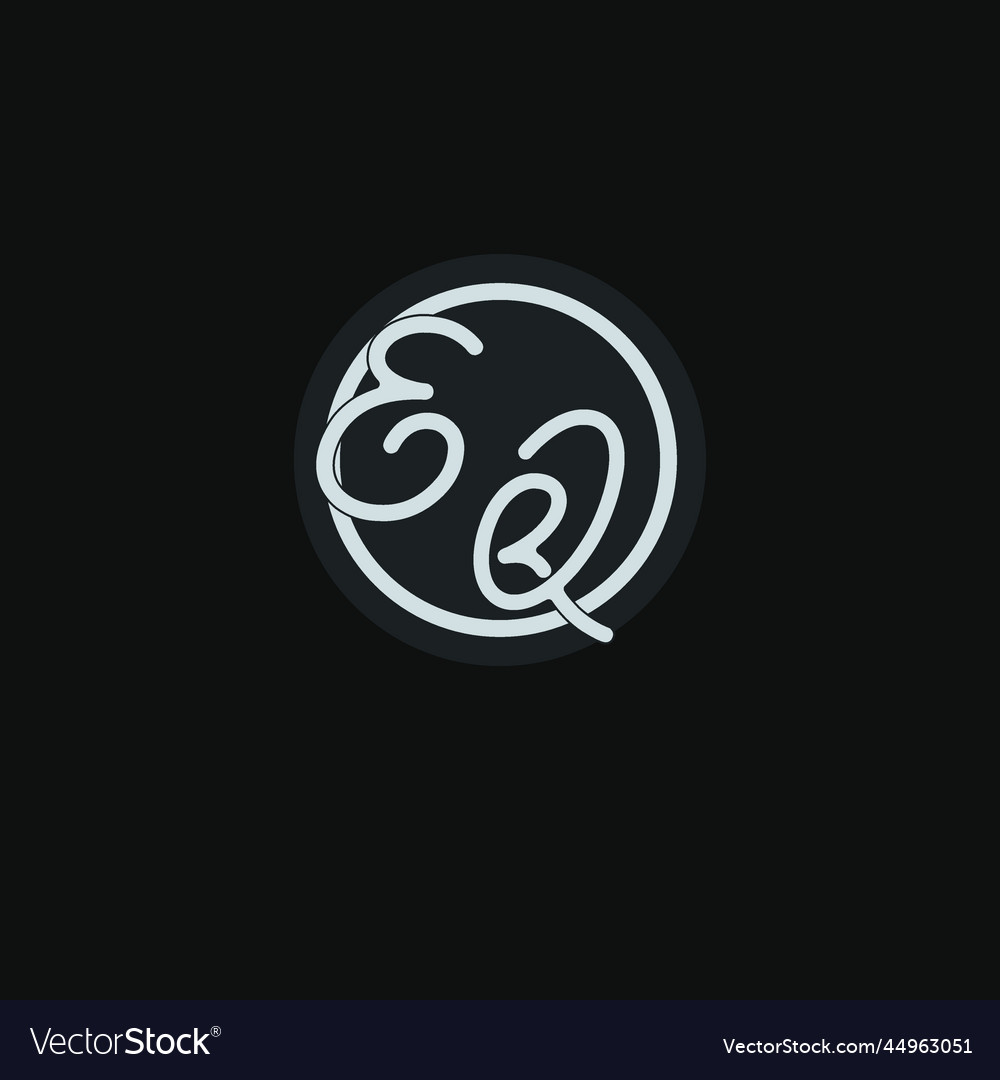 Initials eq logo monogram with simple circle line Vector Image