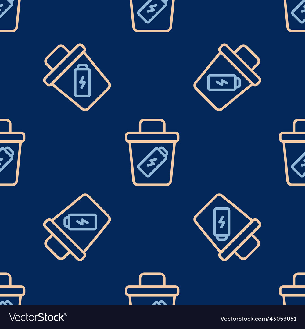 Line trash can icon isolated seamless pattern Vector Image Line trash can icon isolated seamless pattern Vector Image