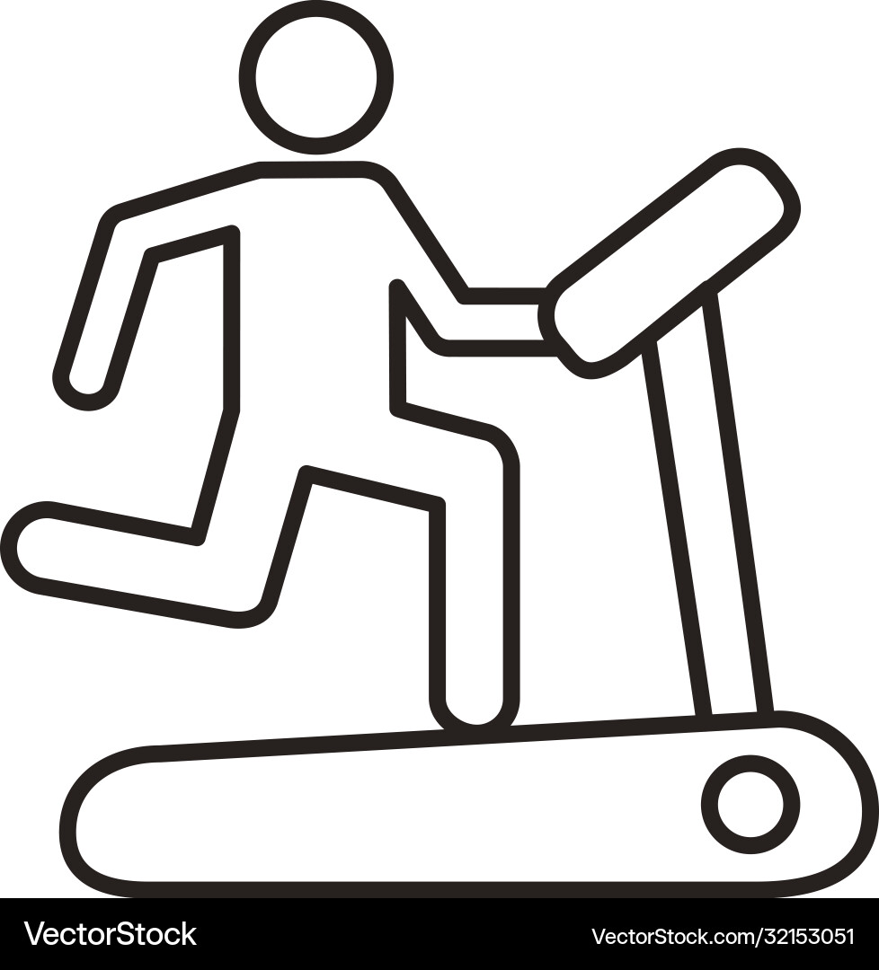 Runner in machine avatar figure line style icon Vector Image
