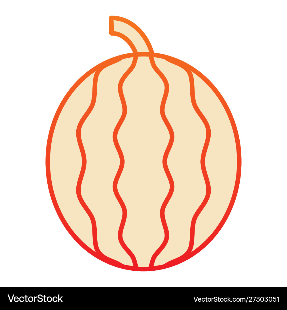 Watermelon flat icon summer fruit orange icons Vector Image