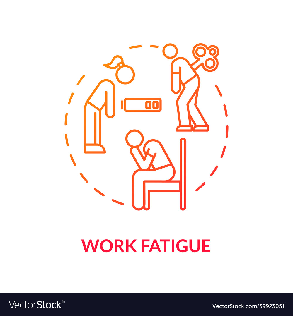 Work fatigue red concept icon procrastination Vector Image