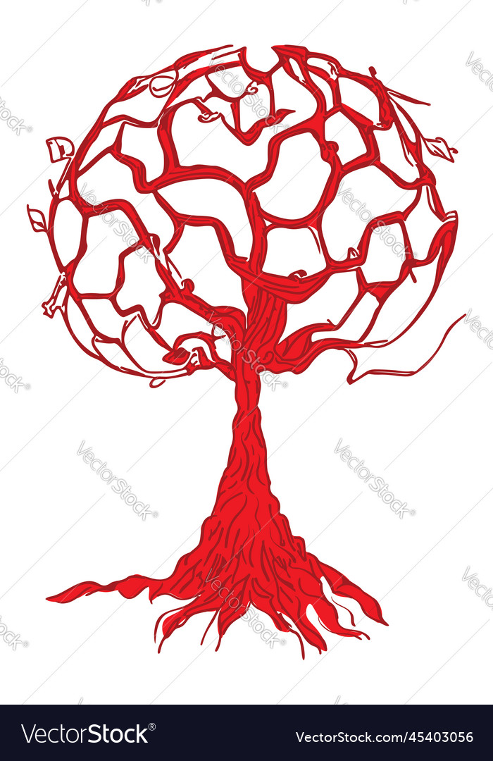 Abstract red tree Royalty Free Vector Image - VectorStock