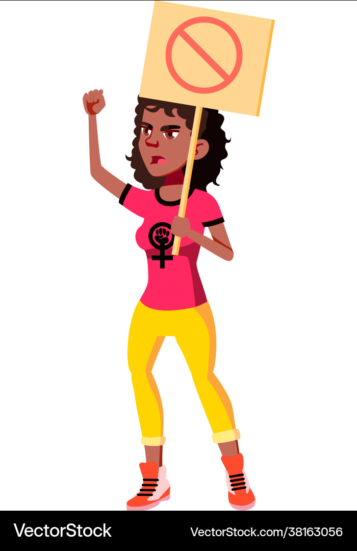 Aggressive girl holding tablet and shouting Vector Image