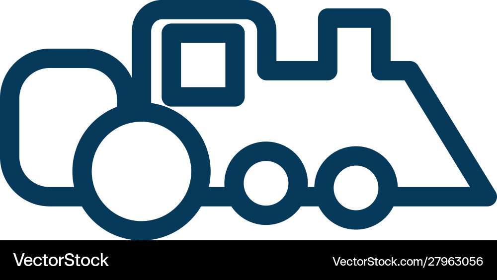 Cute train child toy line style icon Royalty Free Vector