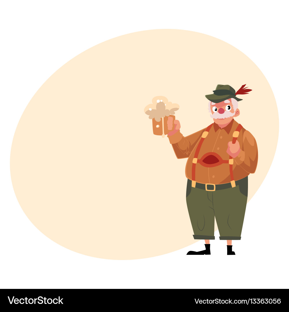Elder man in traditional german bavarian Vector Image