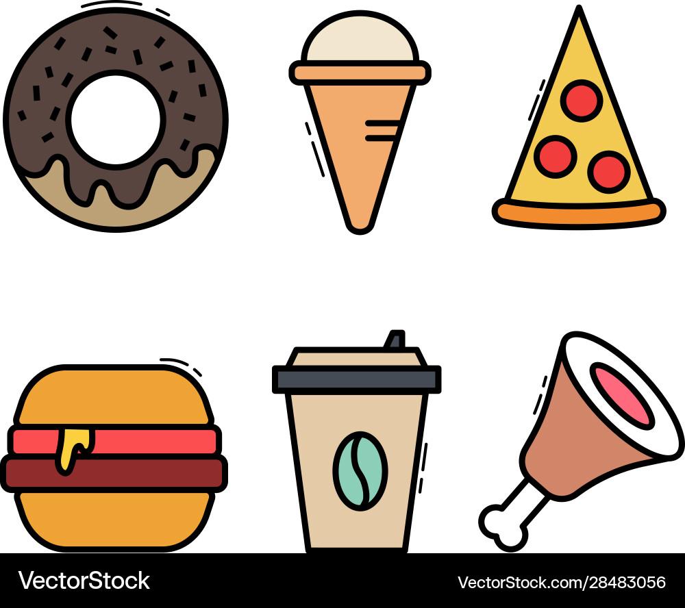 Fats food icons Royalty Free Vector Image - VectorStock