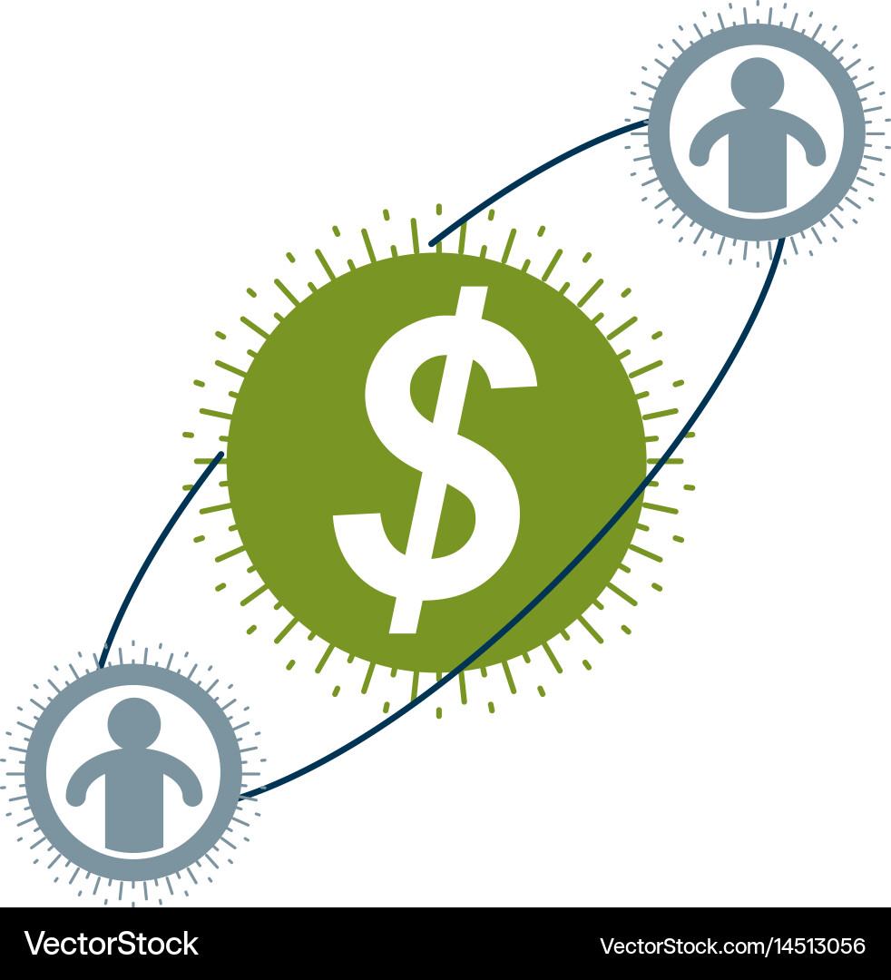 Financial system conceptual logo unique symbol Vector Image